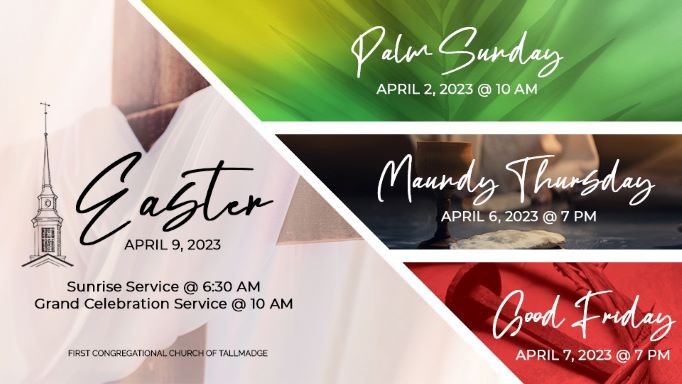 Join Us for Holy Week | April 2-April 9 – First Congregational Church ...