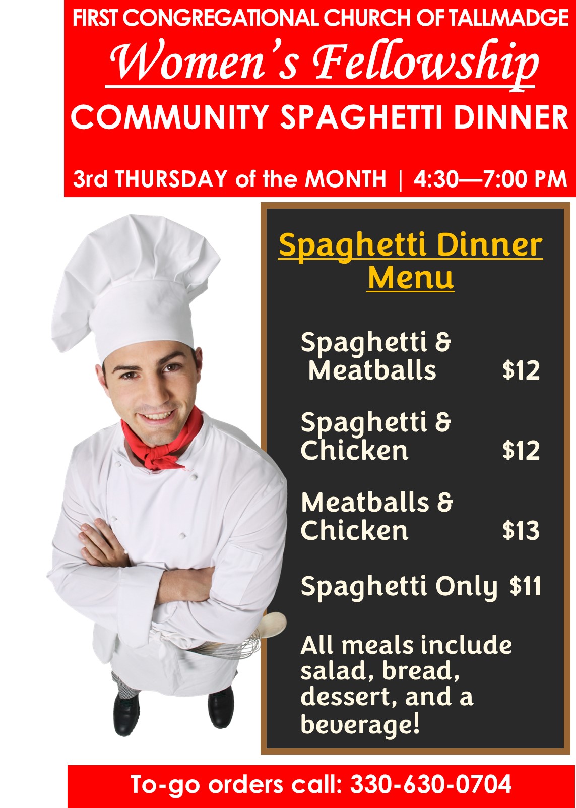 Women’s Fellowship Spaghetti Dinner – First Congregational Church of ...
